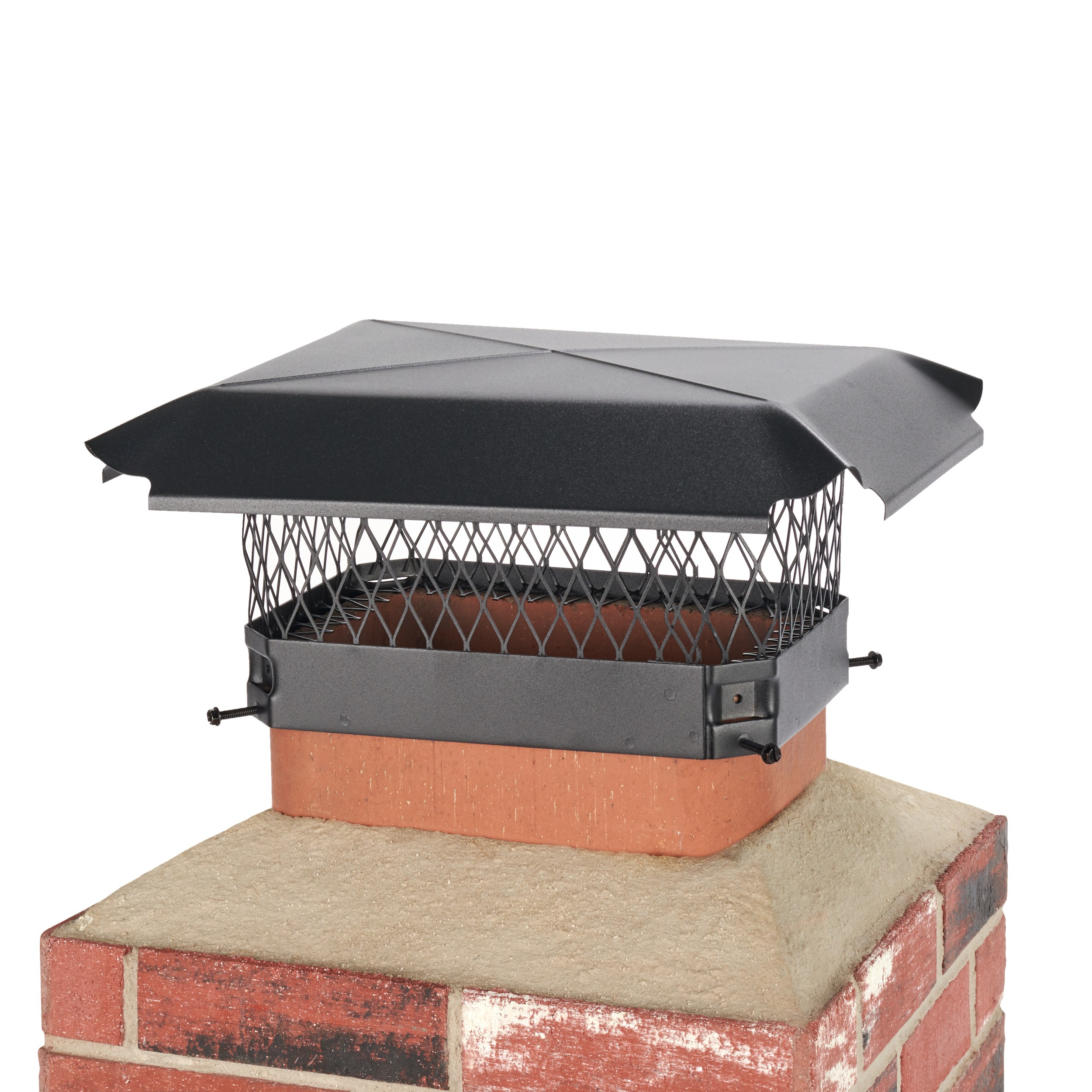 Draft King 13 in. x 9 in. Bolt-On Single Flue Chimney Cap in Black ...