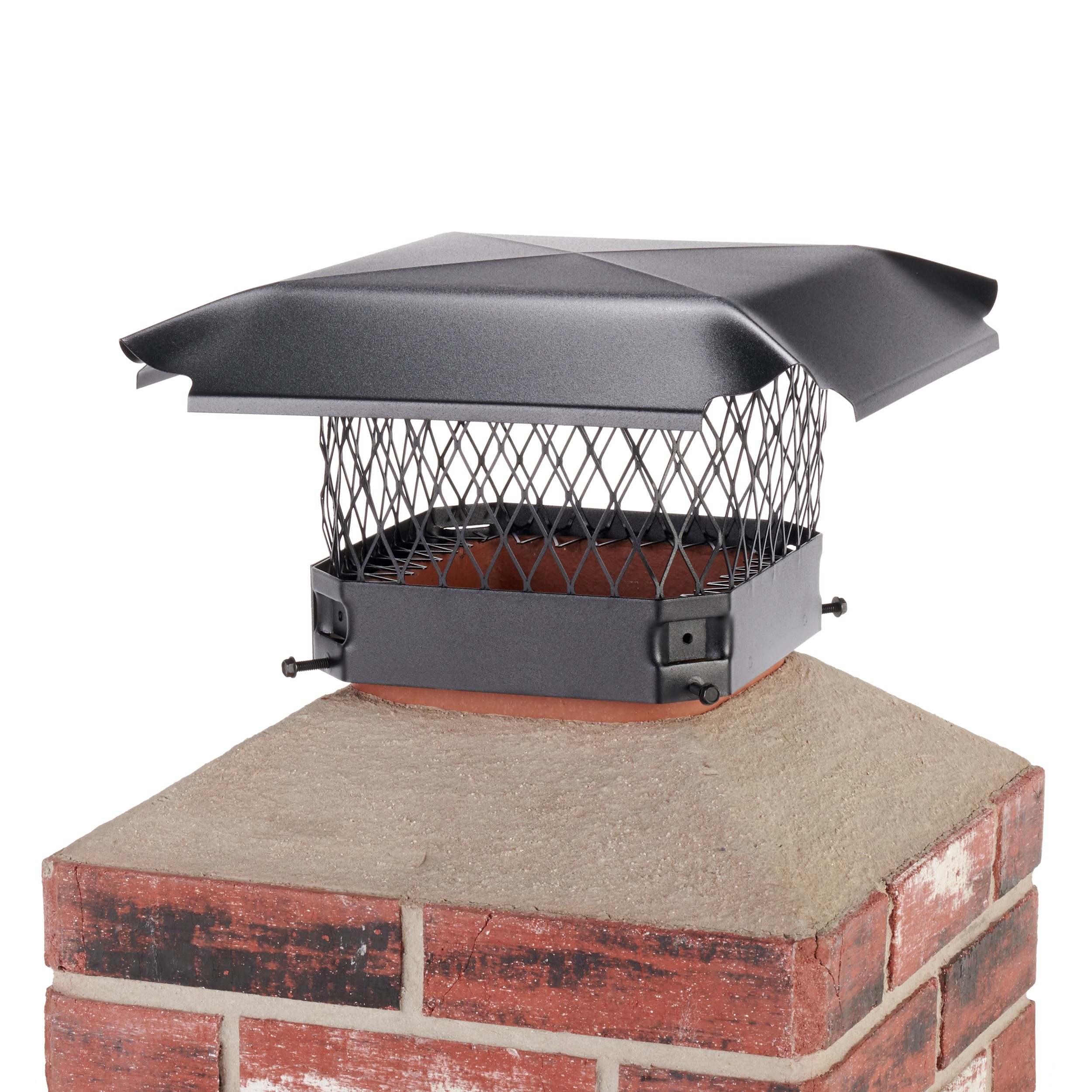 Draft King 9 in. x 9 in. Bolt-On Single Flue Chimney Cap in Black ...