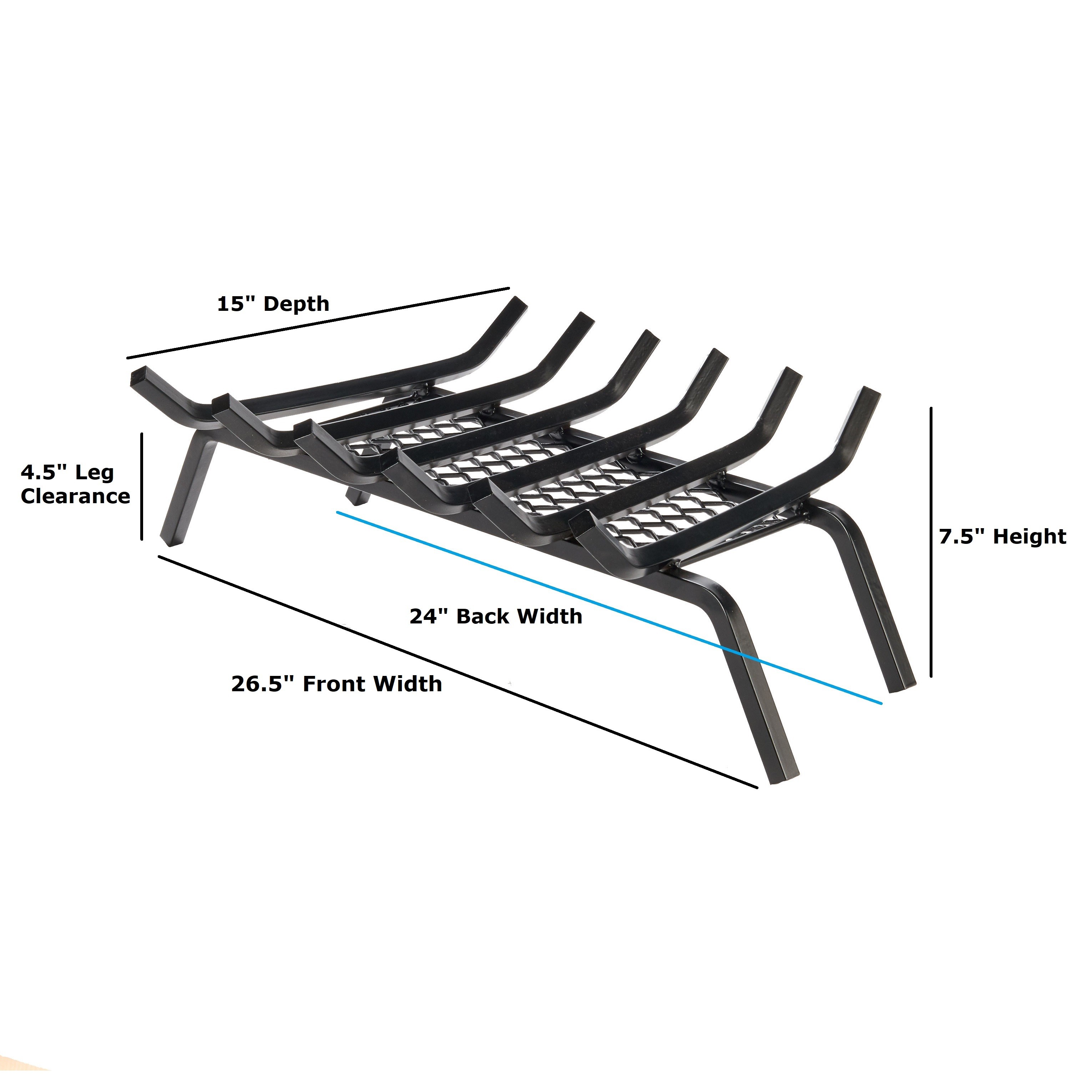 HY-C Liberty Foundry 27" Heavy-Duty Steel Fireplace Grate with Ember ...