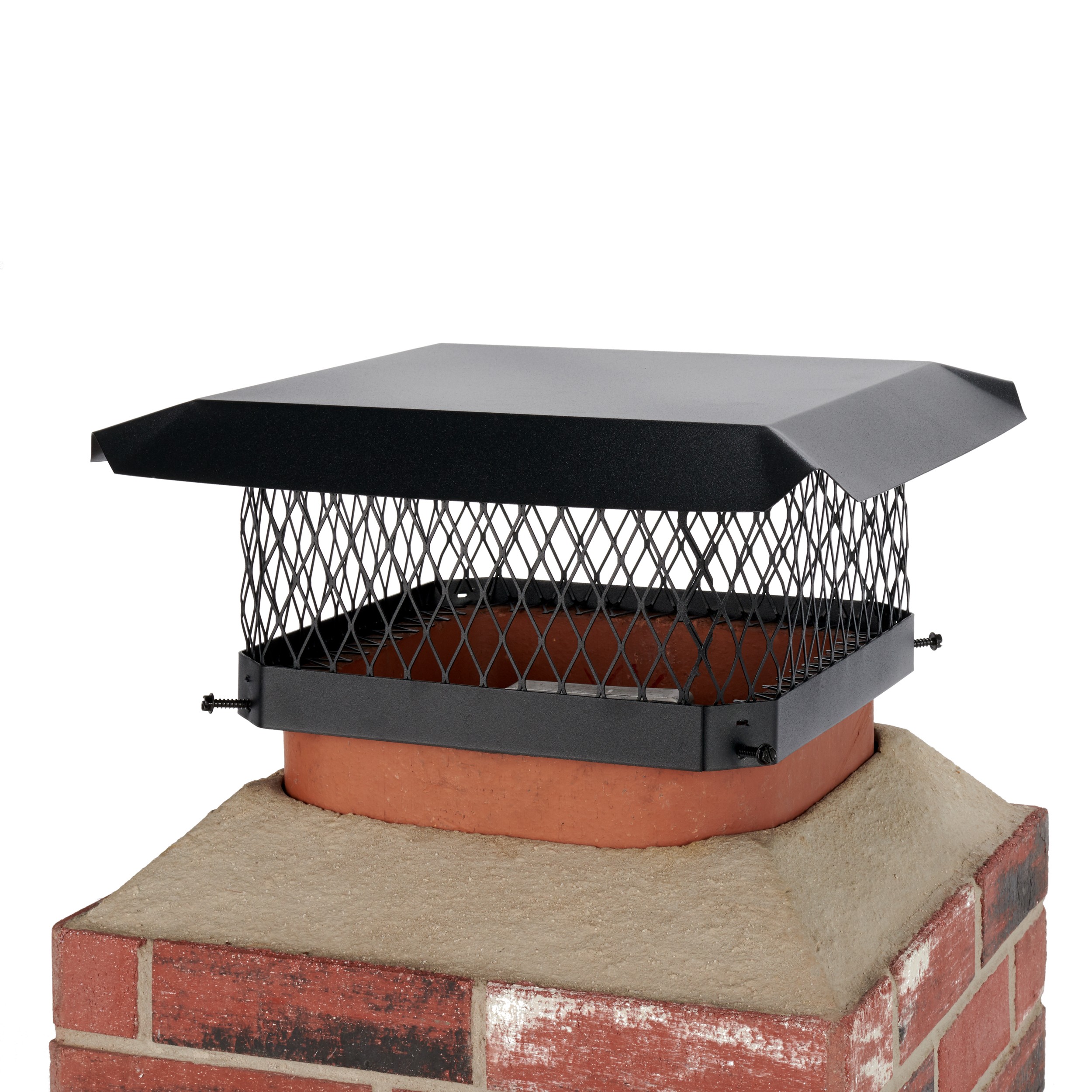 Shelter 13-in. x 13-in. Black Galvanized Single Flue Chimney Cover