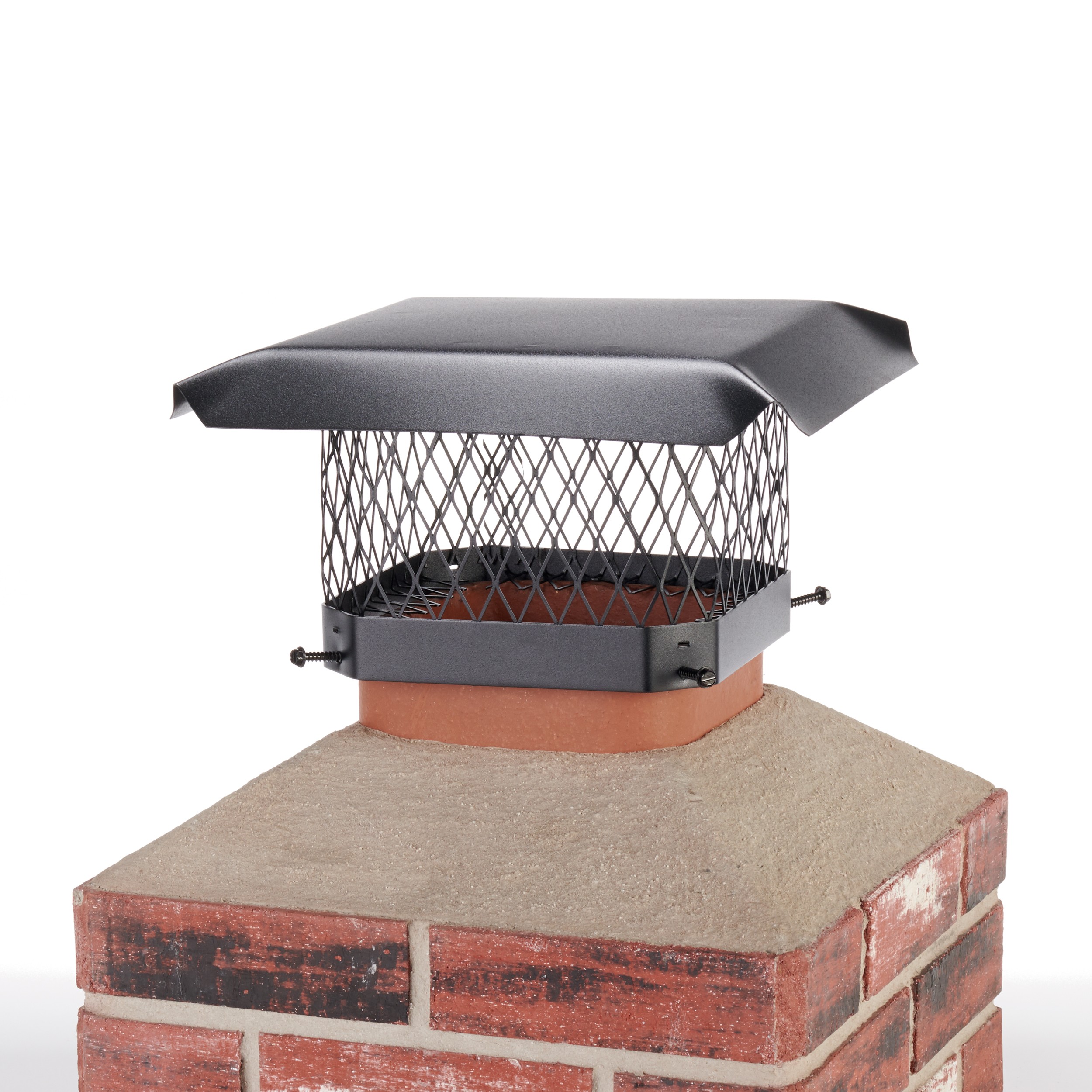 Shelter 9-in. x 9-in. Black Galvanized Single Flue Chimney Cover